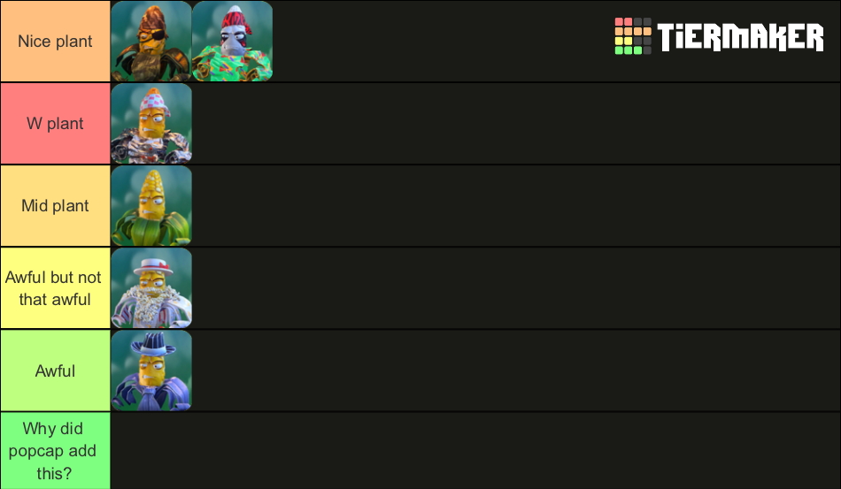 PvZ:GW2 all Kernel Corn ranking Tier List (Community Rankings) - TierMaker