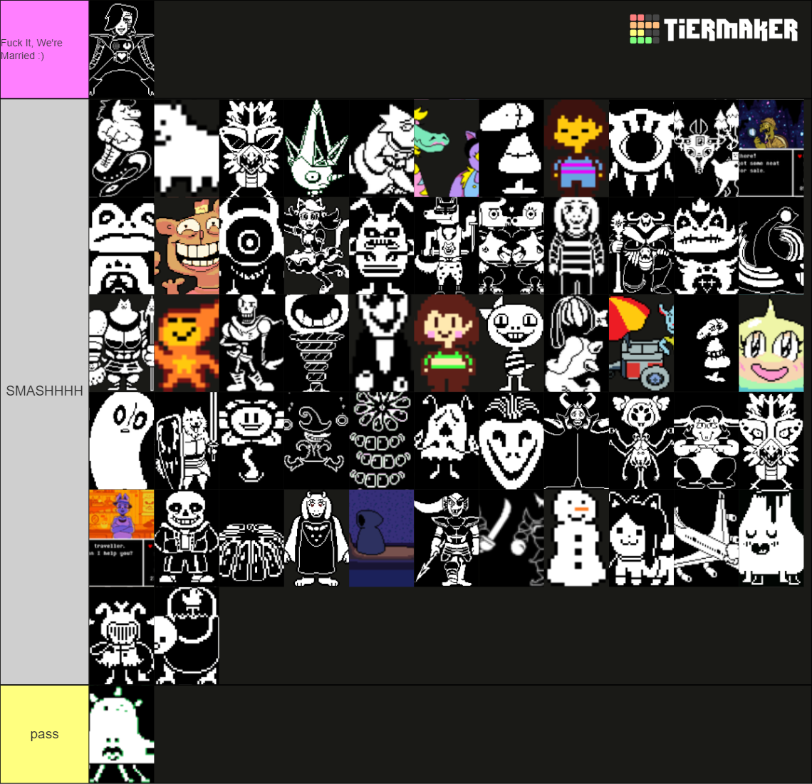 Undertale Characters Tier List (Community Rankings) - TierMaker