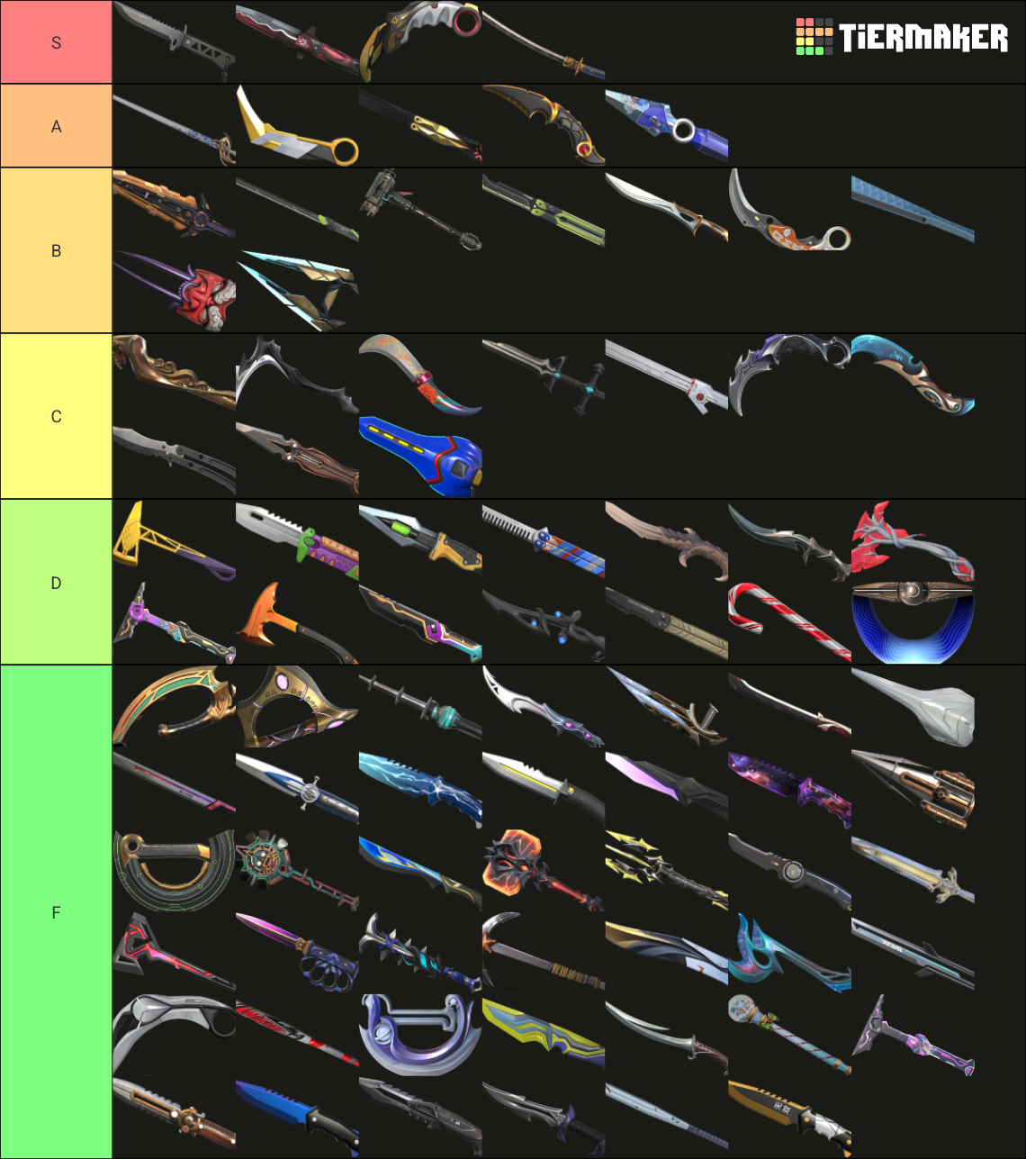 Valorant Knife Skins (June 2023) Tier List (Community Rankings) - TierMaker