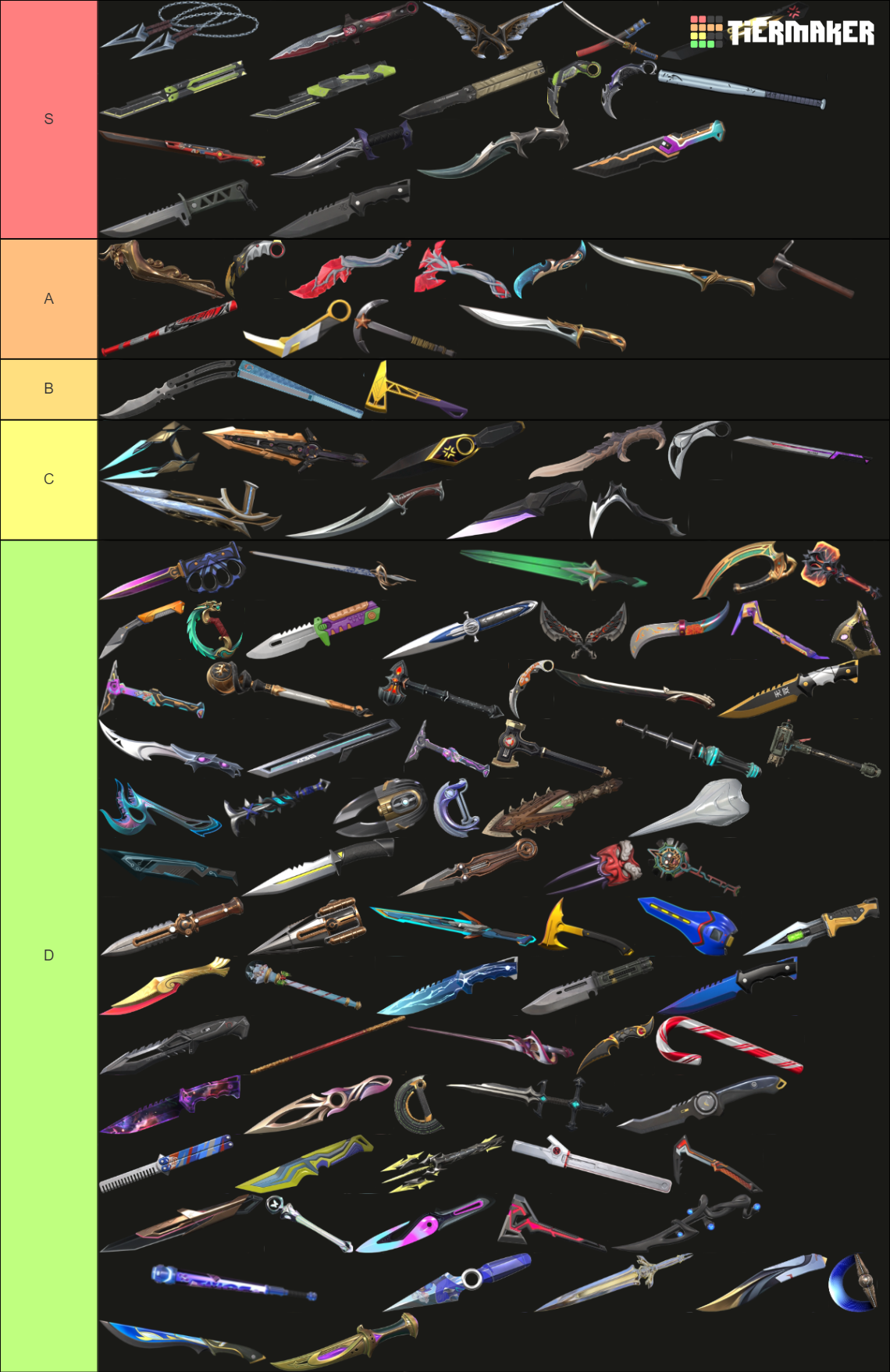 Valorant Melee / Knife Skins (August 2024) Tier List (Community ...