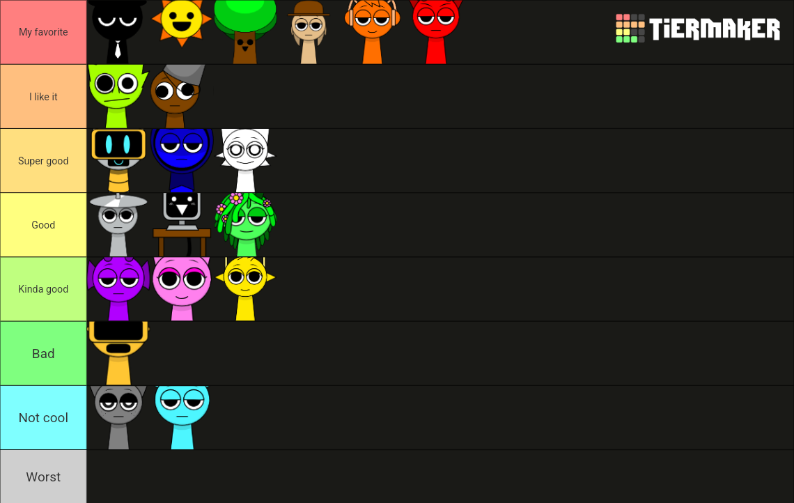 Sprunki skin Tier List (Community Rankings) - TierMaker