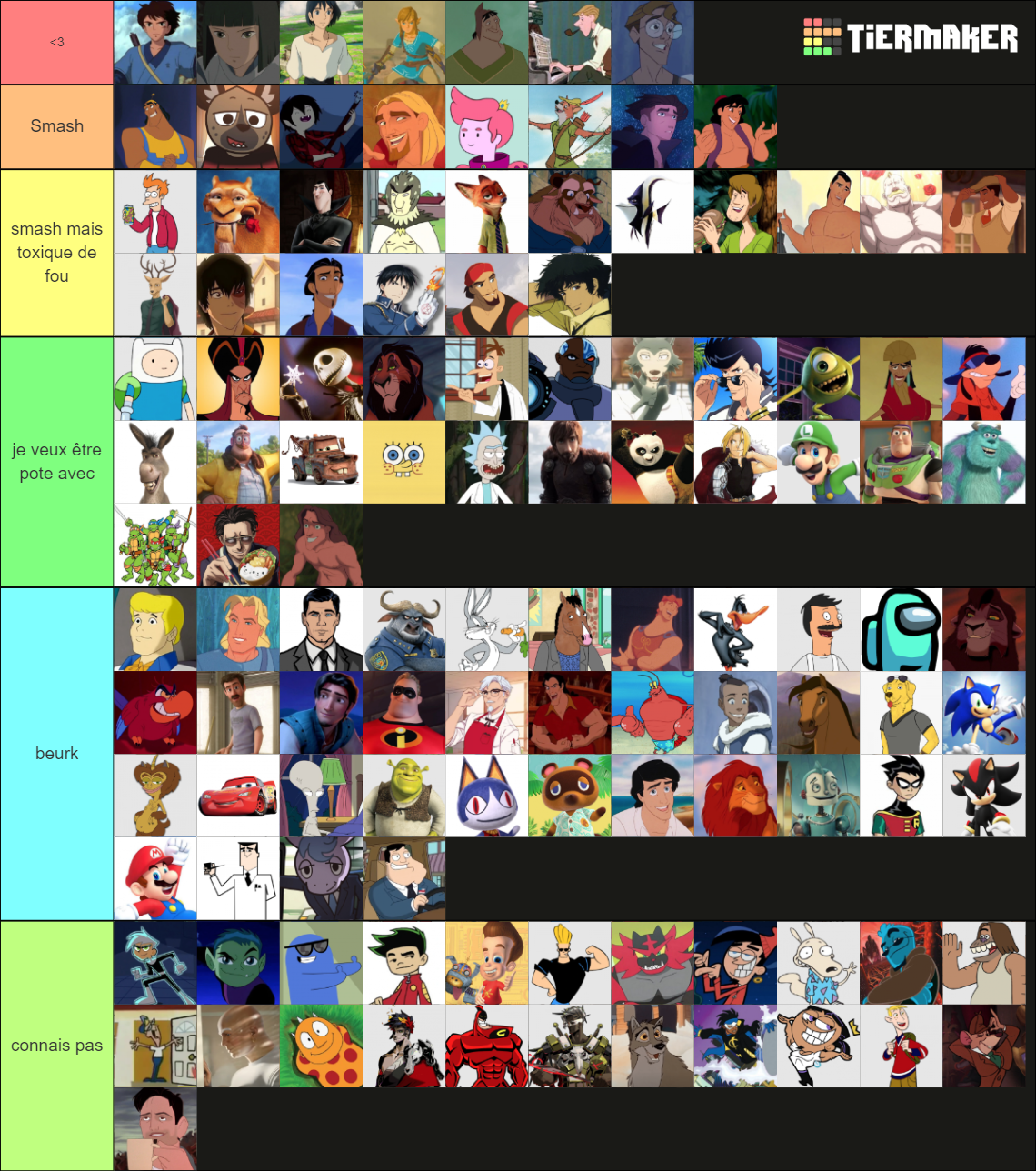 The Ultimate Male Cartoon Crush Tier List (Community Rankings) - TierMaker