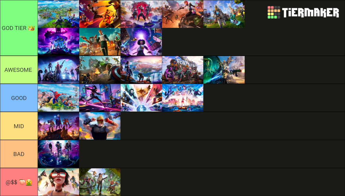 All 33 Fortnite Seasons (Chapter 6 Season 1) Tier List (Community ...