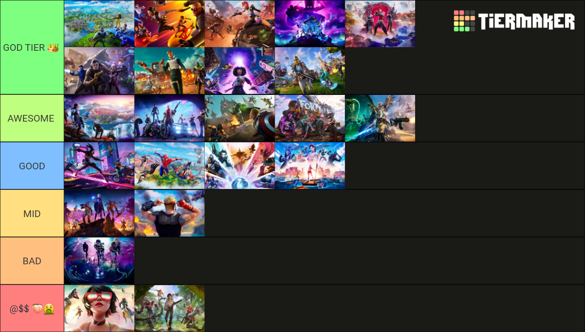 All Fortnite Seasons (Chapter 6 Season 2) Tier List (Community Rankings ...