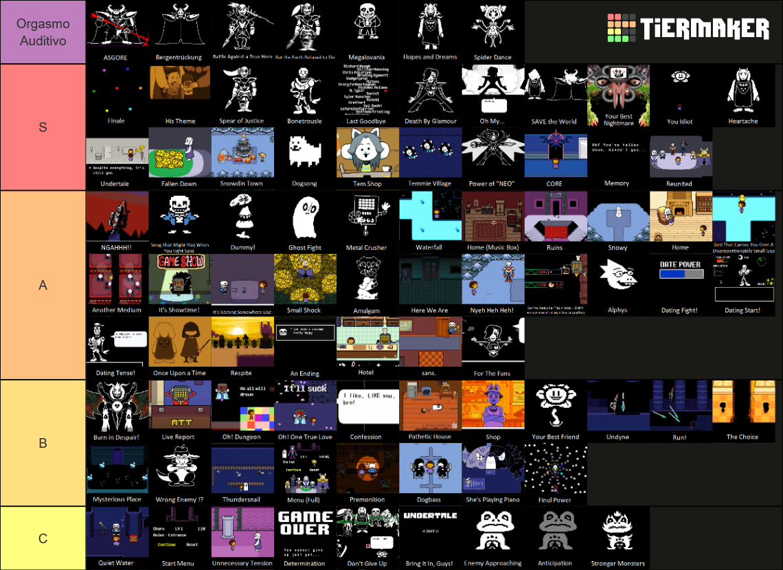 Undertale OST/Songs Tier List (Community Rankings) - TierMaker