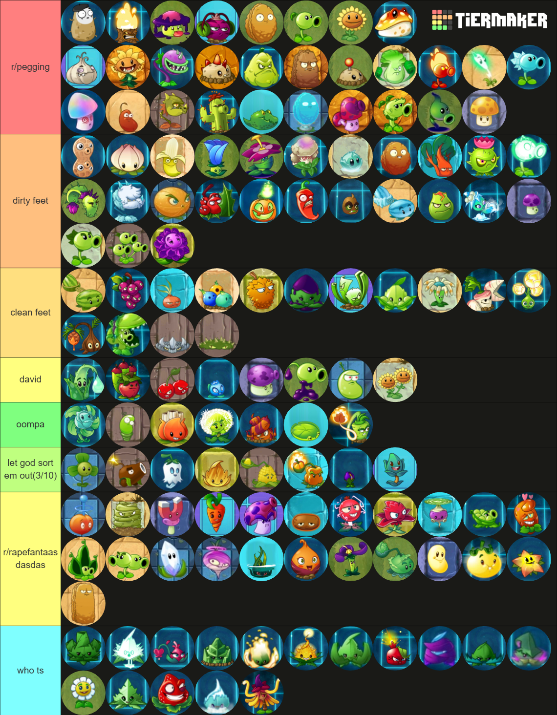 PvZ 2 Plants Tier List (Community Rankings) - TierMaker