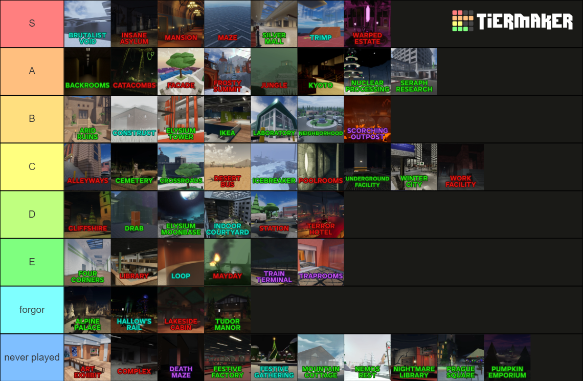Evade - All Maps (Jan 2025) Tier List (Community Rankings) - TierMaker