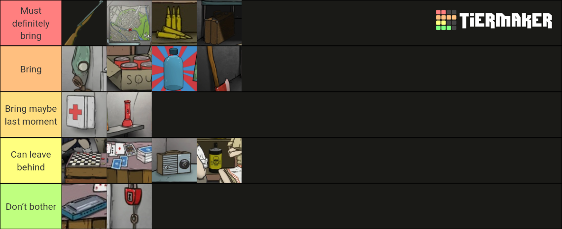 60 seconds items Tier List (Community Rankings) - TierMaker