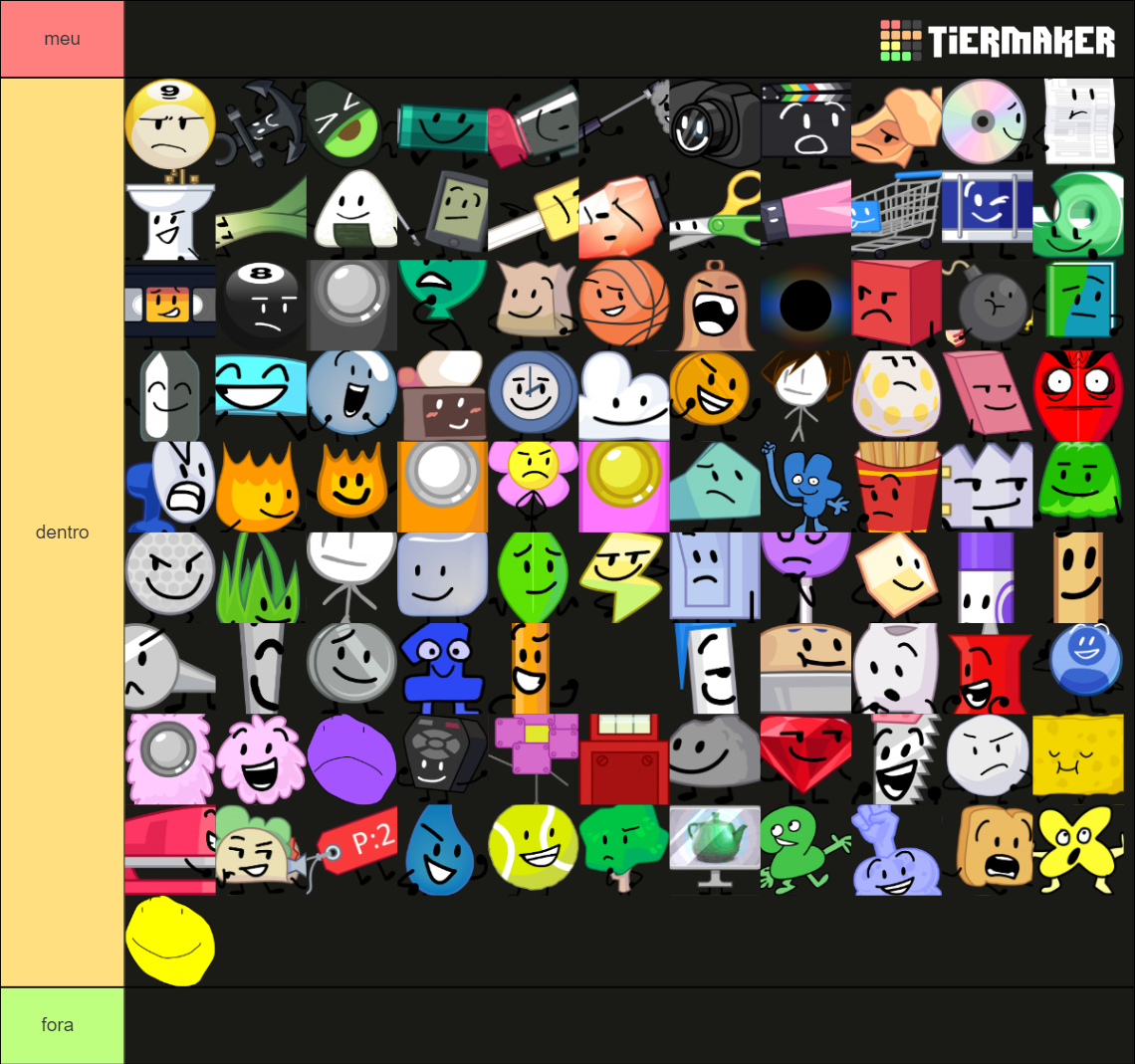 All BFDI Characters Tier List (Community Rankings) - TierMaker