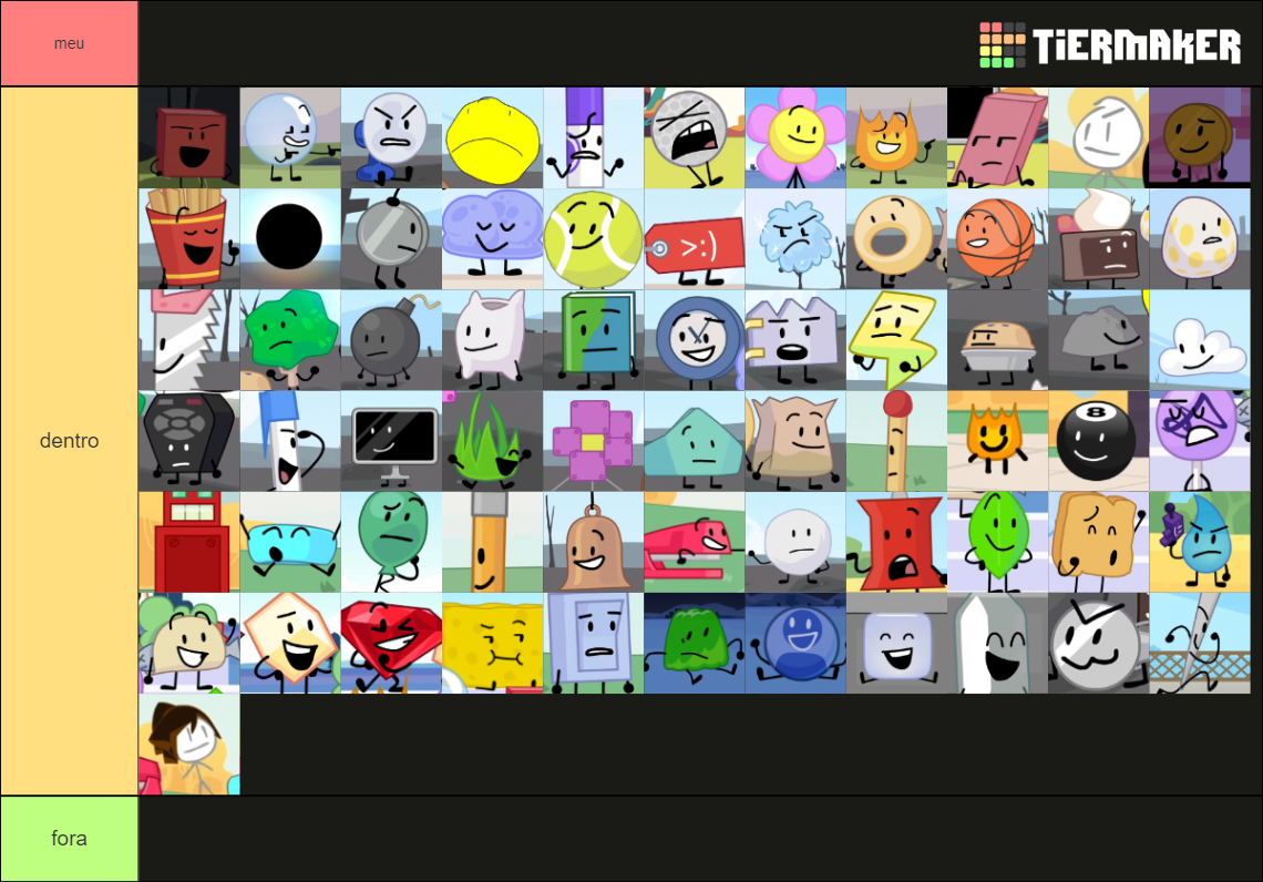 BFDI All Contestants Tier List (Community Rankings) - TierMaker