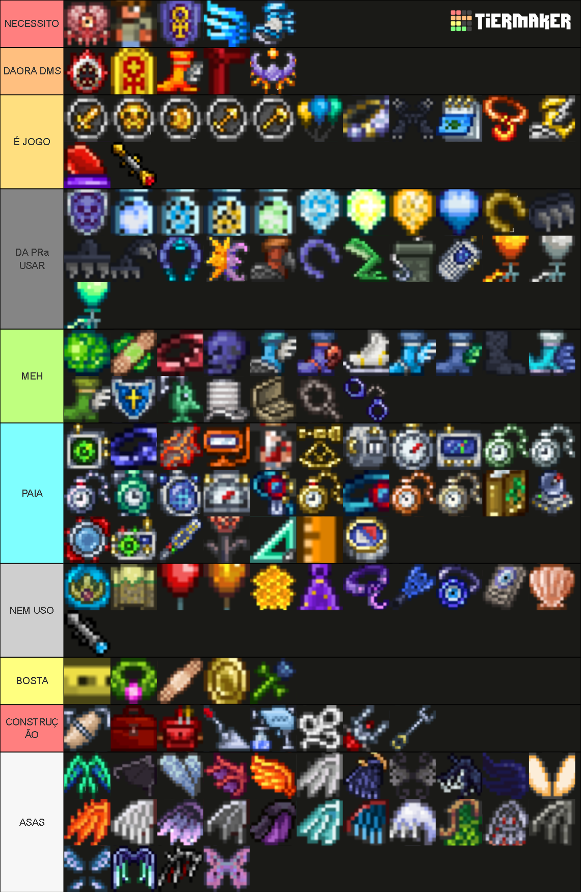 All terraria accessories Tier List (Community Rankings) - TierMaker