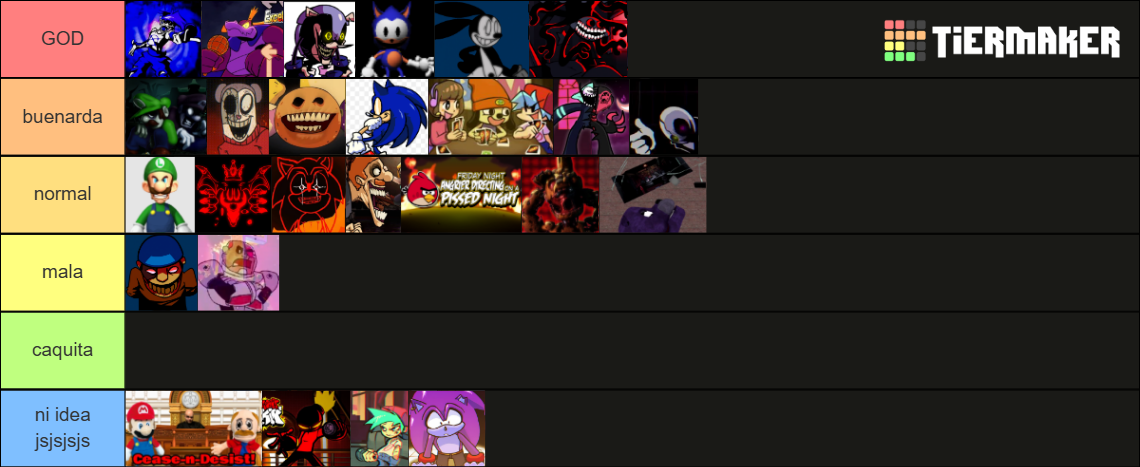 FNF mods with lyrics sections! Tier List (Community Rankings) - TierMaker