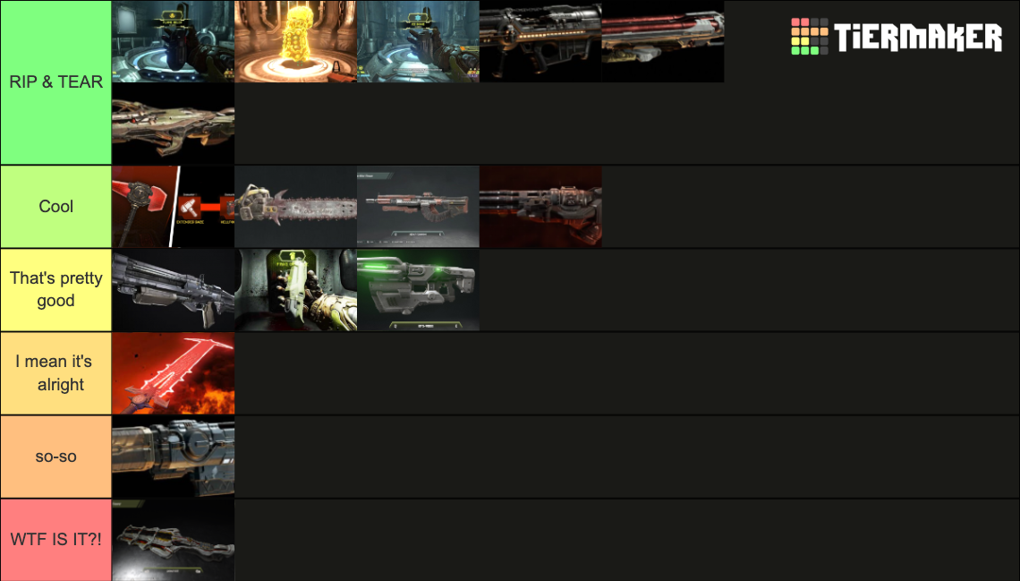 DOOM Eternal Weapons List Tier List (Community Rankings) - TierMaker