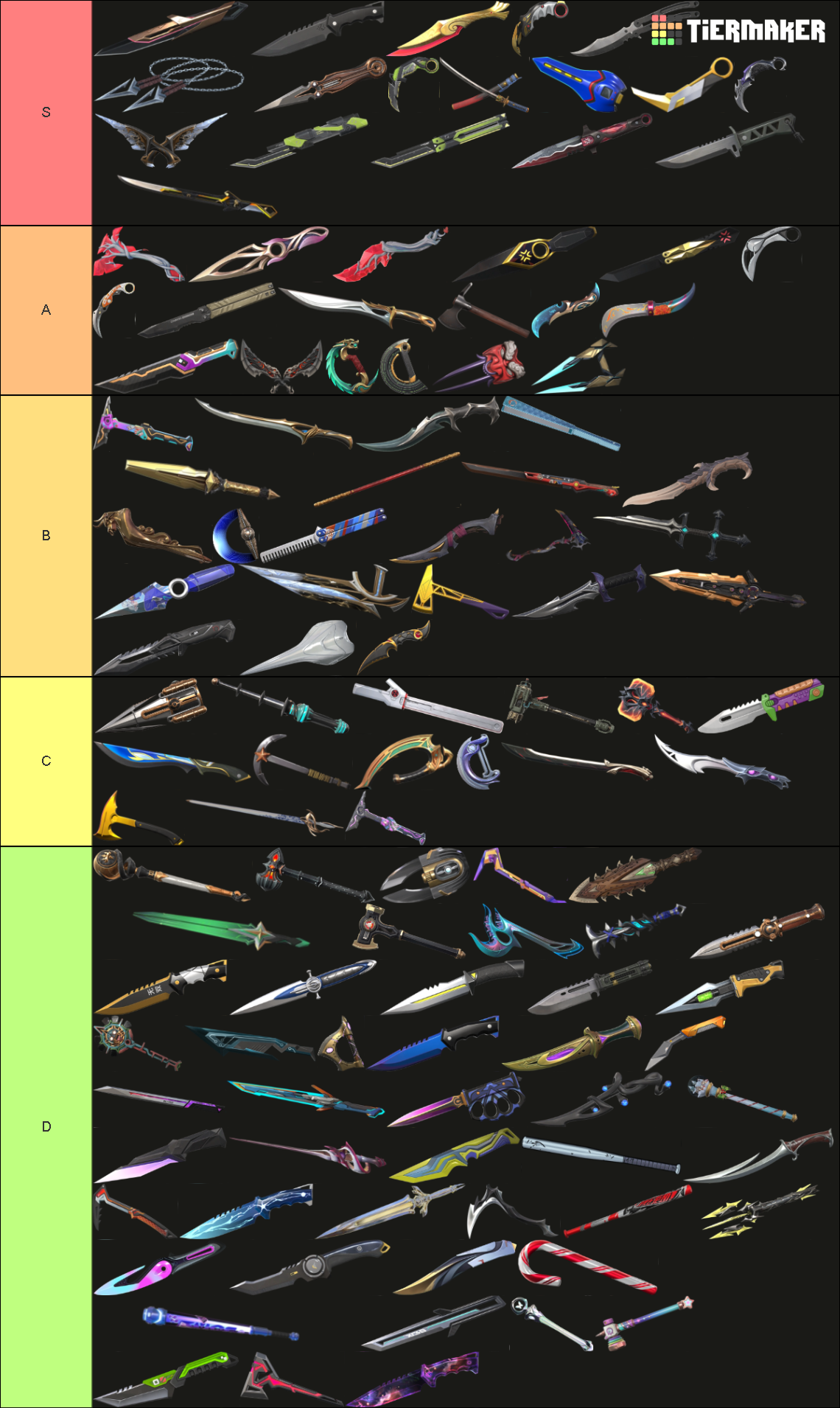 Valorant Melee / Knife Skins (September 2024) Tier List (Community ...