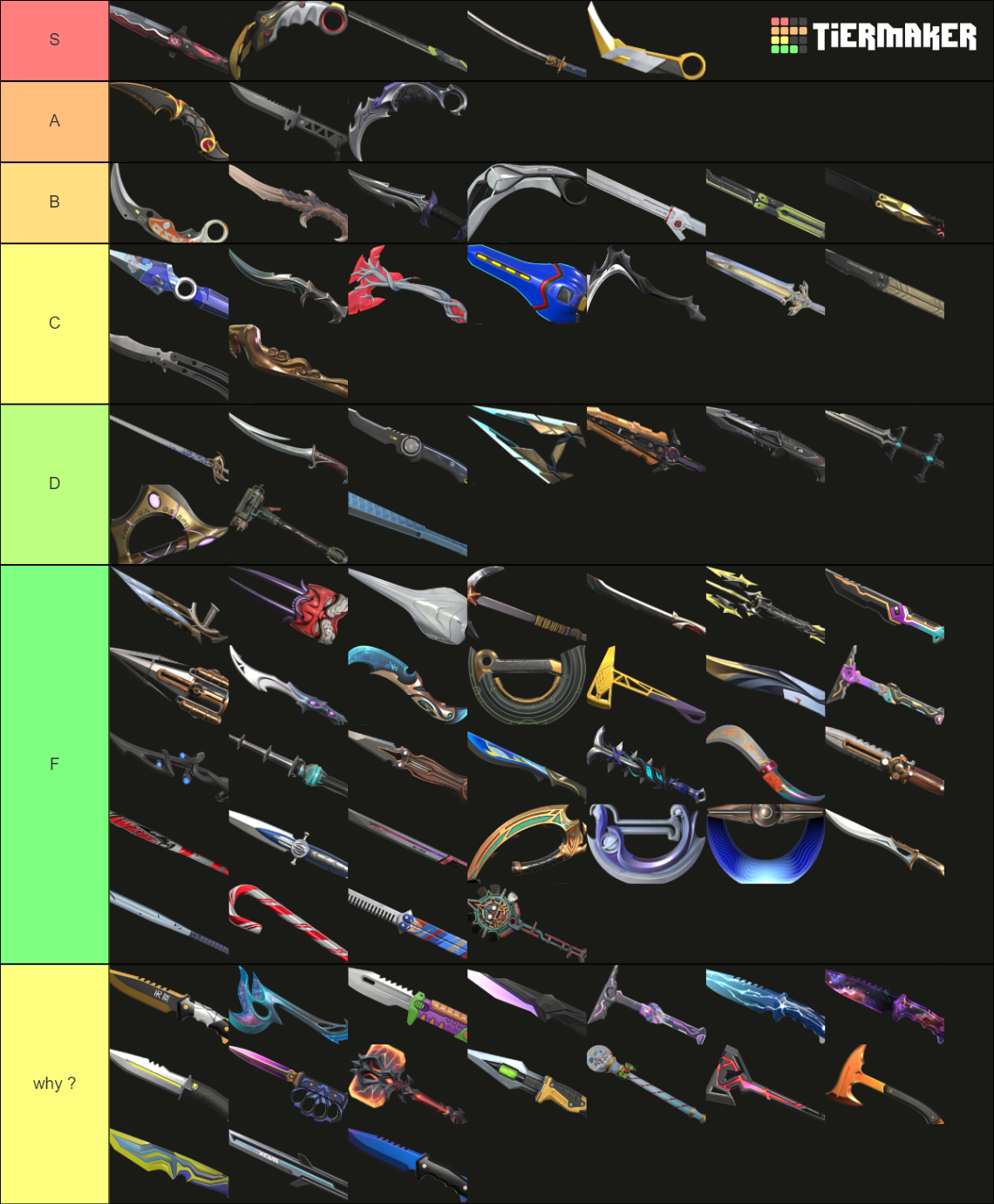Valorant Knife Skins (June 2023) Tier List (Community Rankings) - TierMaker