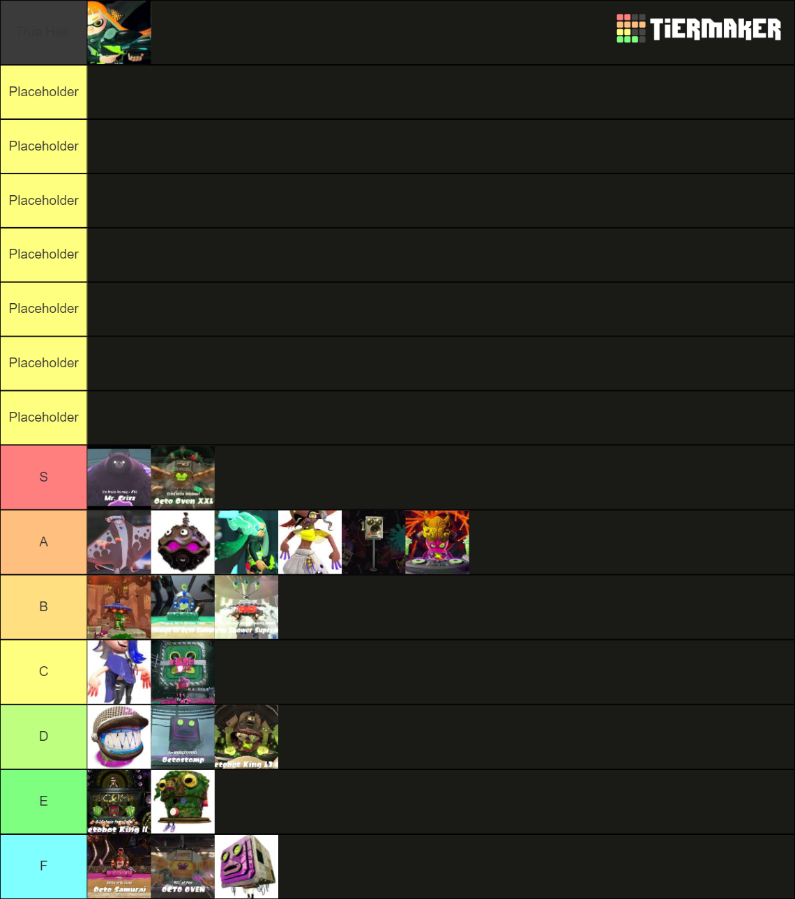 splatoon bosses Tier List (Community Rankings) - TierMaker