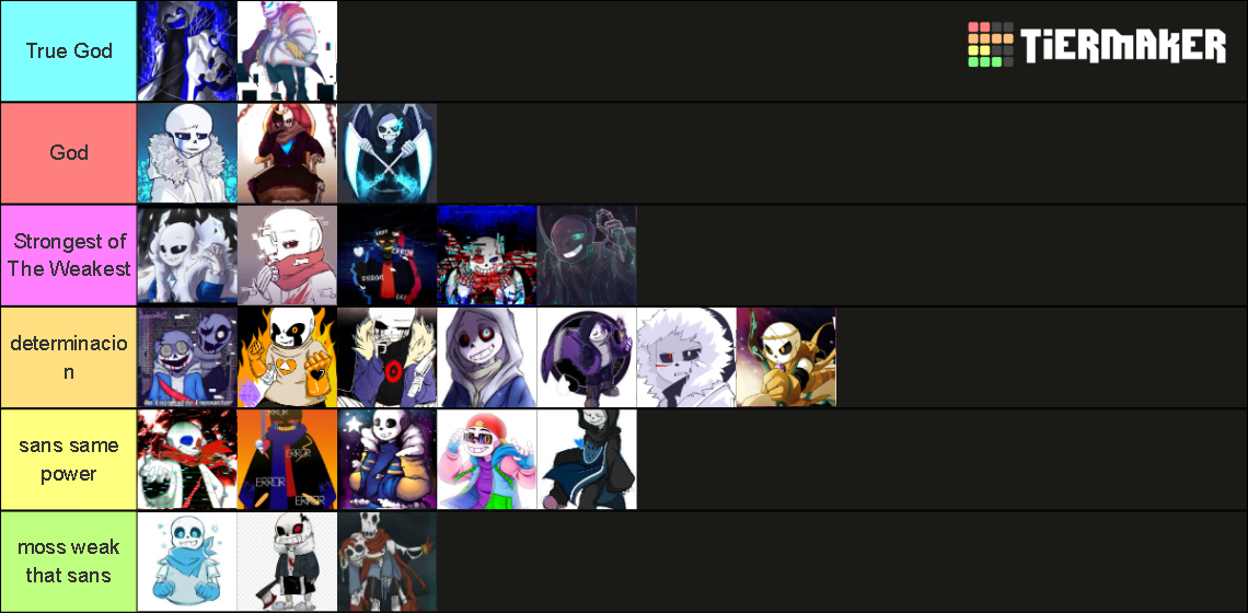 all sans aus Tier List (Community Rankings) - TierMaker
