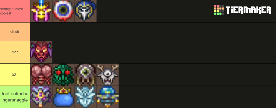 Terraria Boss Difficulty Tier List (Community Rankings) - TierMaker