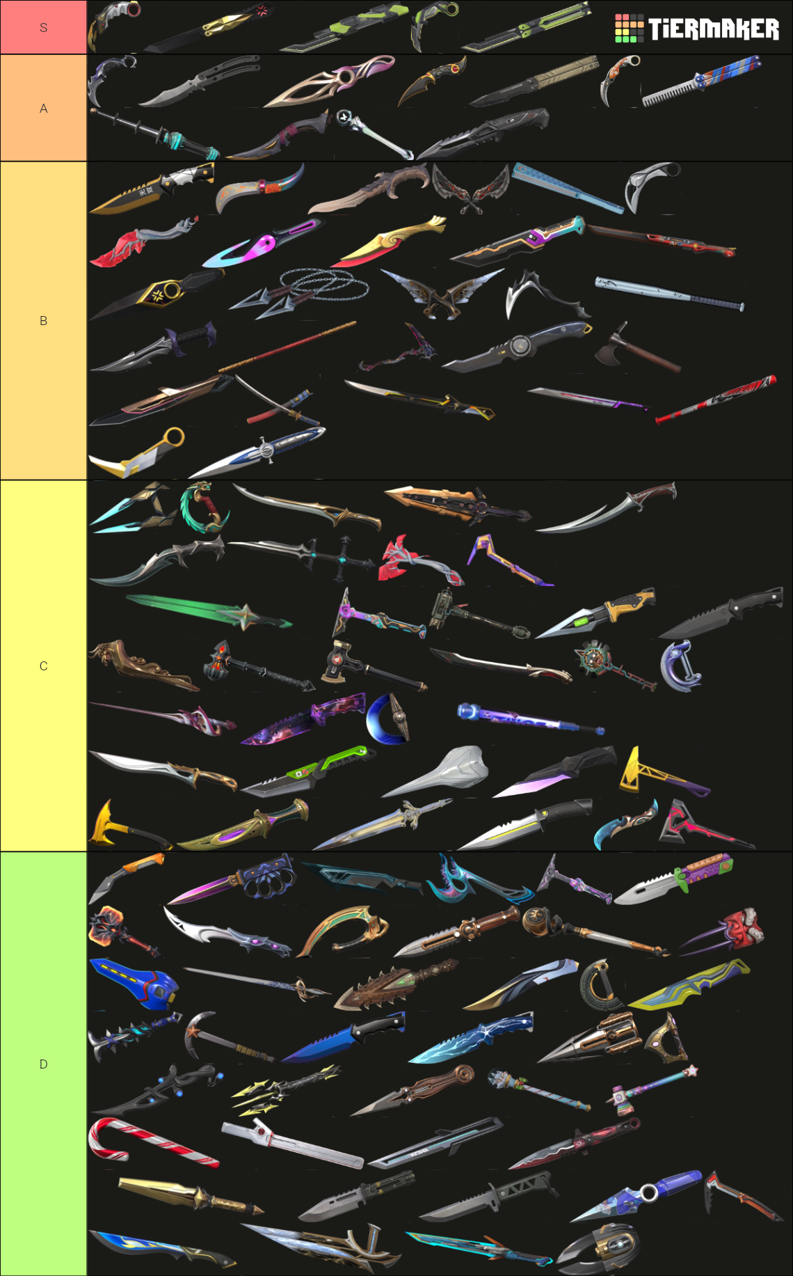 Valorant Melee / Knife Skins (September 2024) Tier List (Community ...