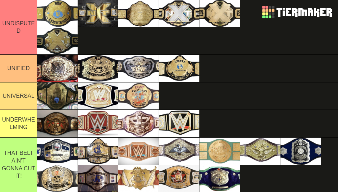 WWF/WWE World Heavyweight Championship Belts Tier List (Community ...