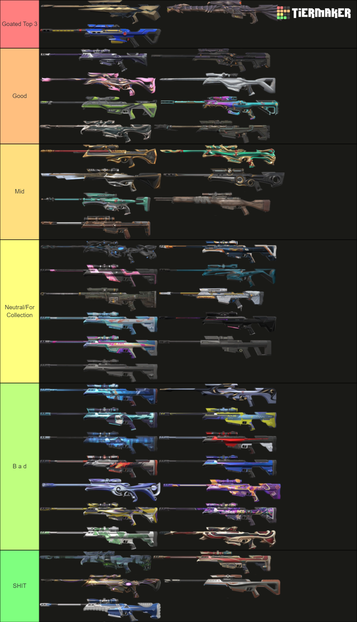 Valorant Operator Skins (September 2024) Tier List (Community Rankings ...