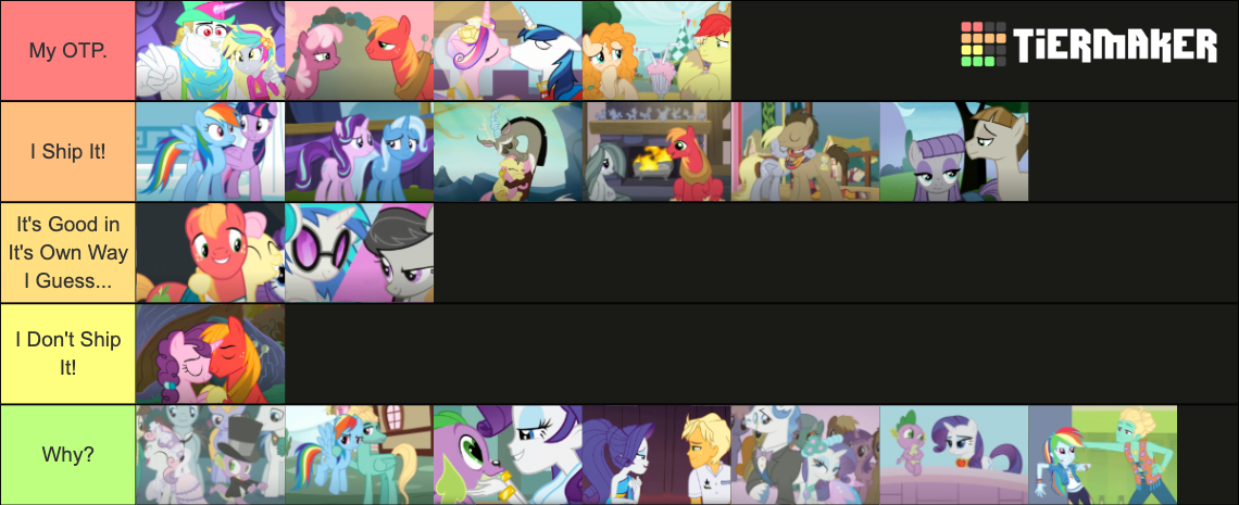My Little Pony Ships Tier List (Community Rankings) - TierMaker
