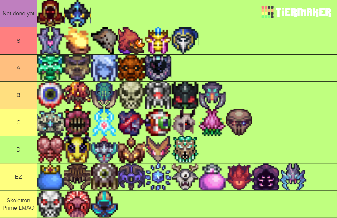 Terraria Calamity Infernum Mod Boss (ver. 1.9) Tier List (Community ...