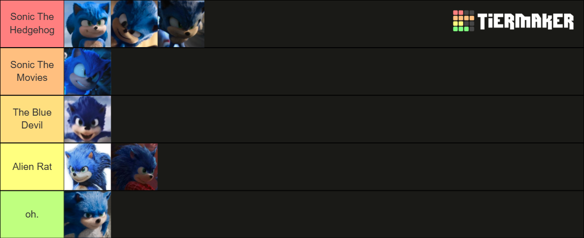 Movie Sonic Models Tier List (Community Rankings) - TierMaker