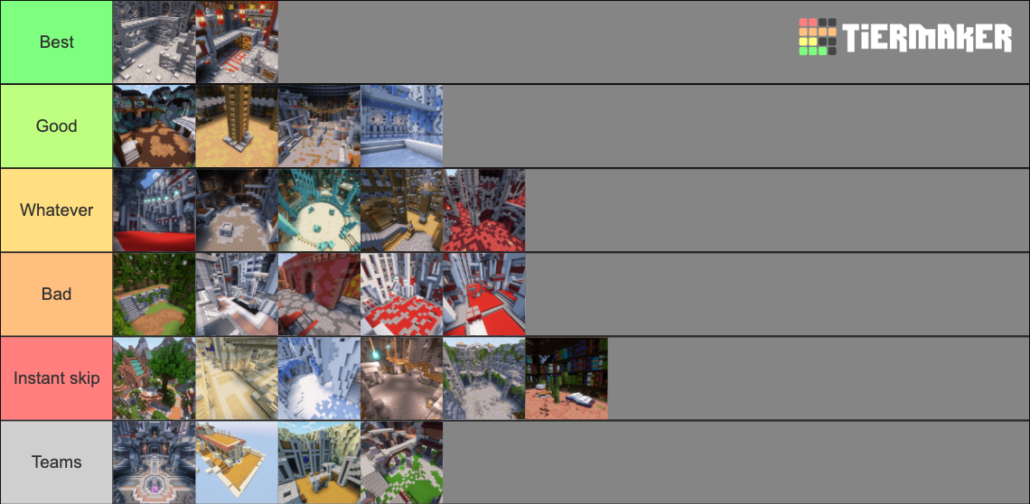 Hypixel Quakecraft maps (2024) Tier List (Community Rankings) - TierMaker