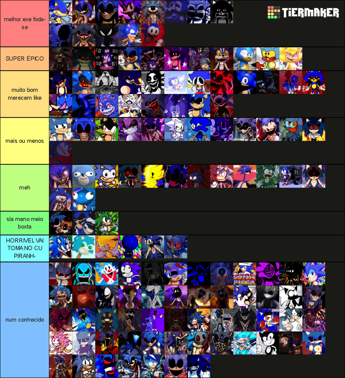 Sonic.EXE Versions (130+) Sonic Only Tier List (Community Rankings ...