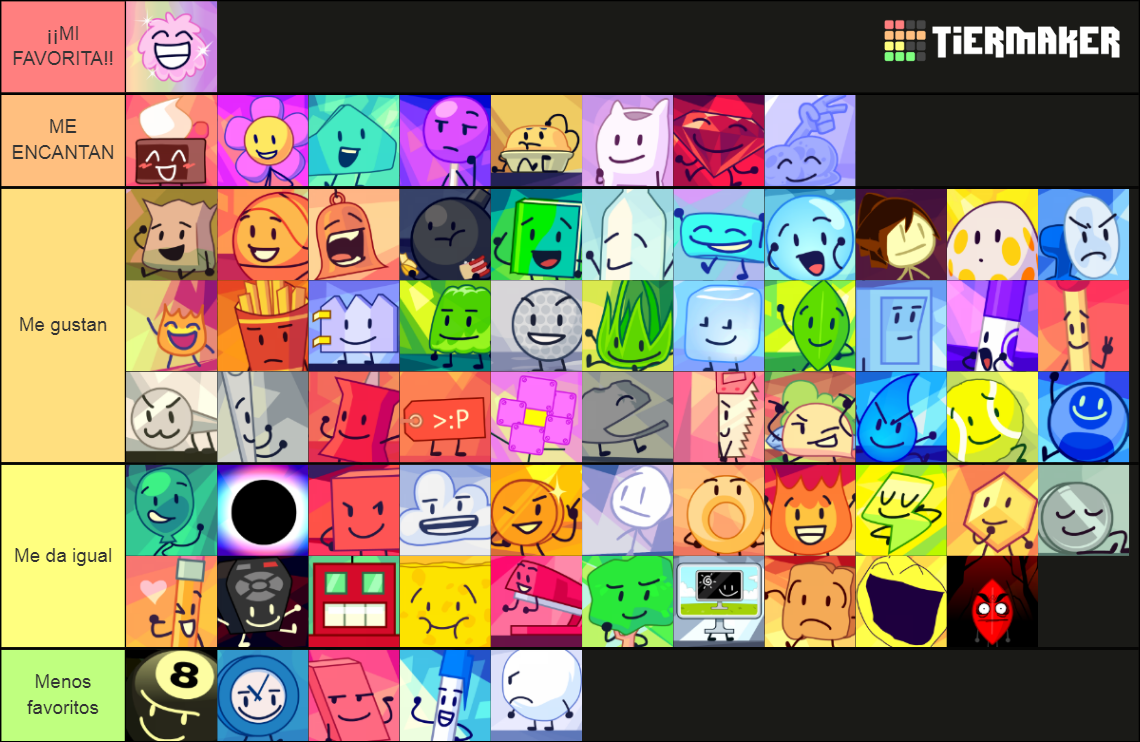 BFDI Characters (2024) - New Icons! Tier List (Community Rankings) - TierMaker