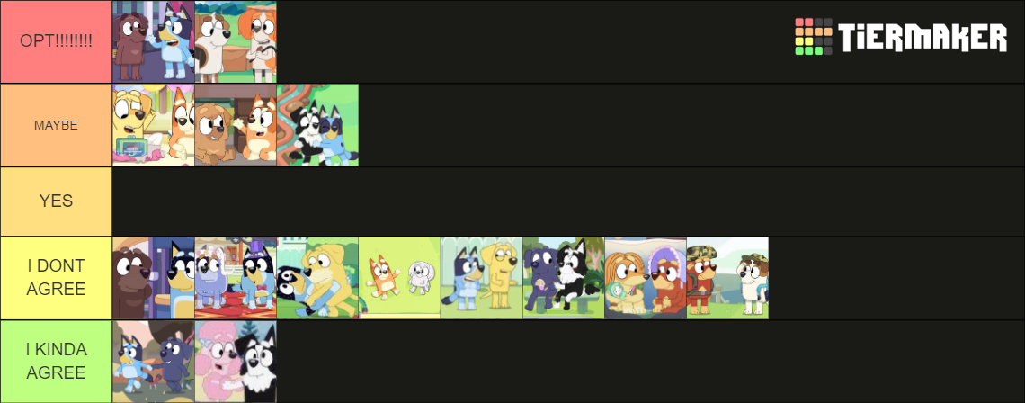 bluey ships Tier List (Community Rankings) - TierMaker