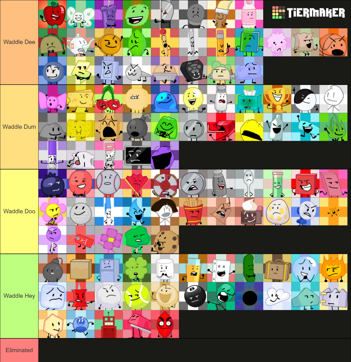 Inanimate Insanity / BFDI Custom Icons 100+ Characters Tier List ...