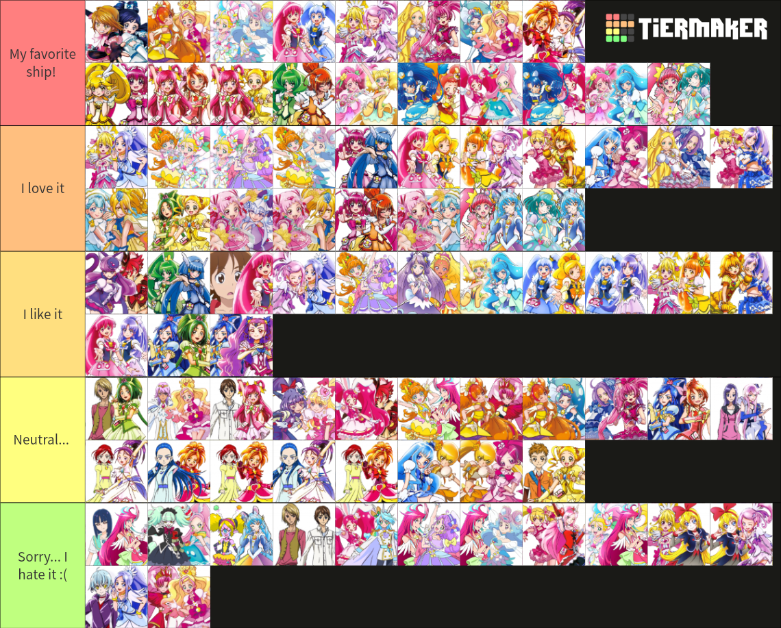 Pretty Cure Ships Tier List (Community Rankings) - TierMaker