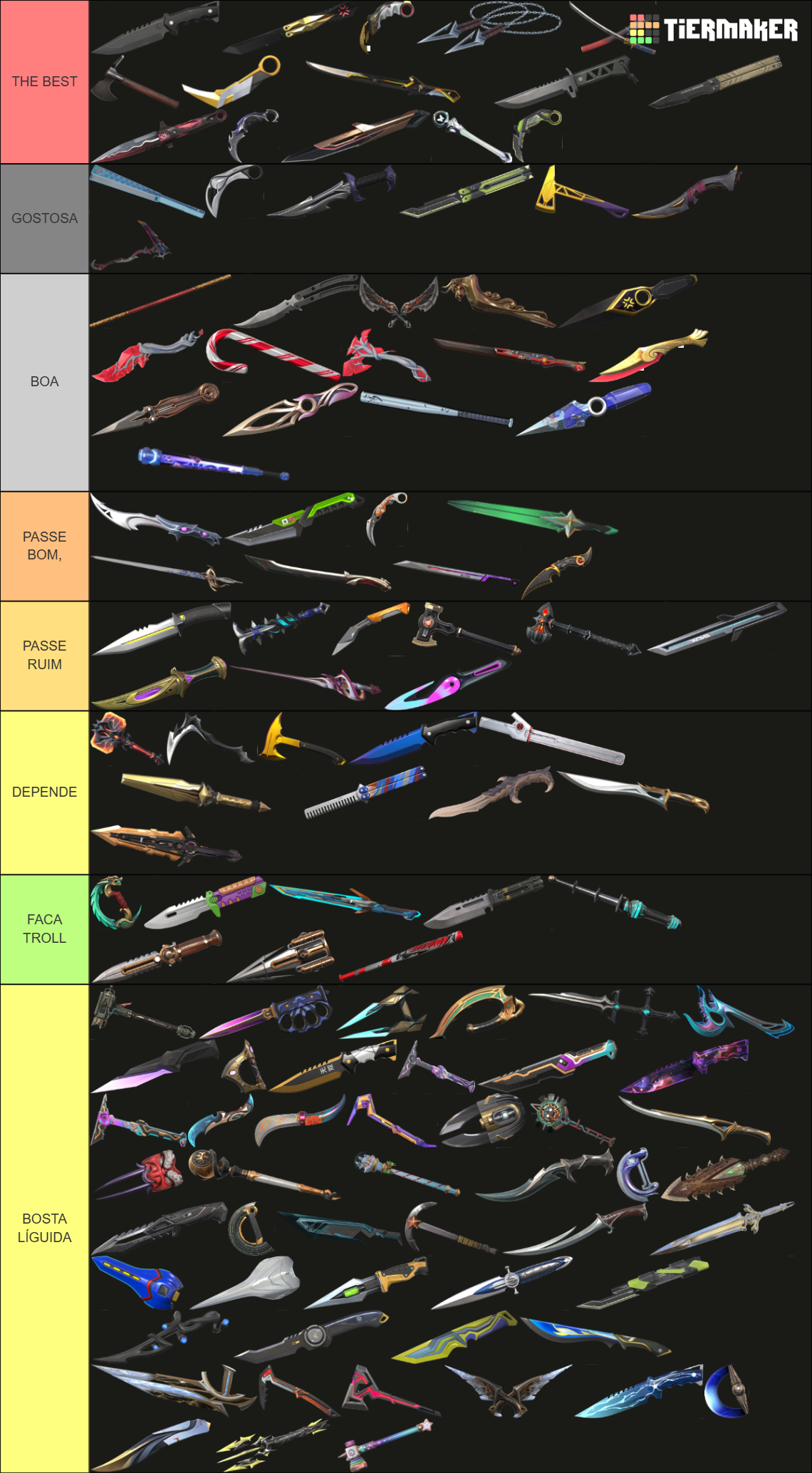 Valorant Melee / Knife Skins (September 2024) Tier List (Community ...