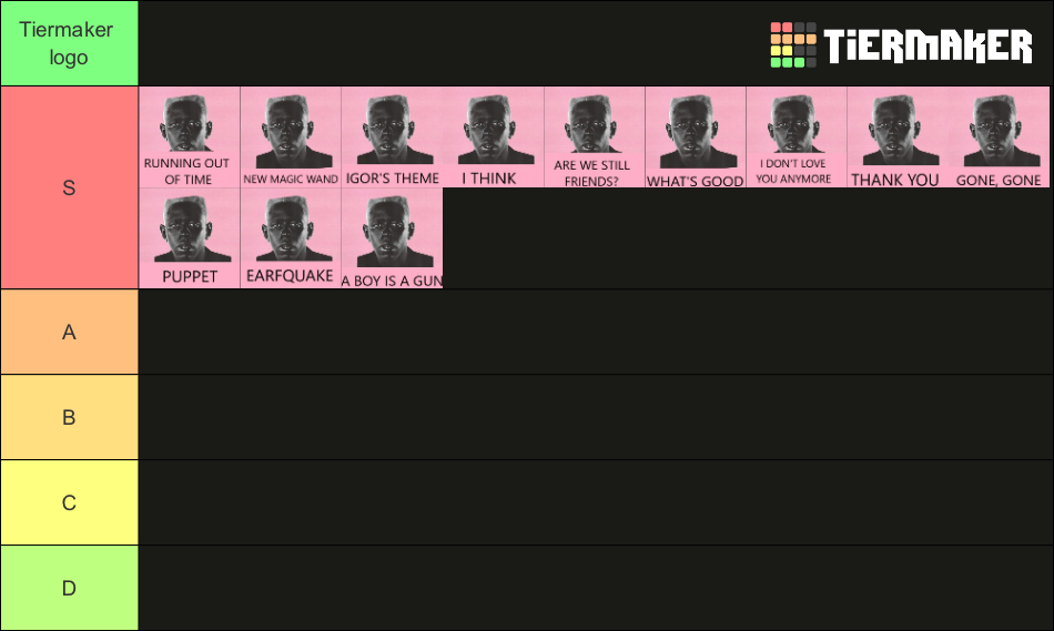 Tyler the Creator Igor Album Tier List (Community Rankings) - TierMaker