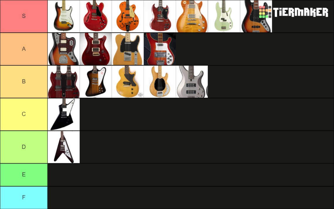 Guitars Tier List (Community Rankings) - TierMaker