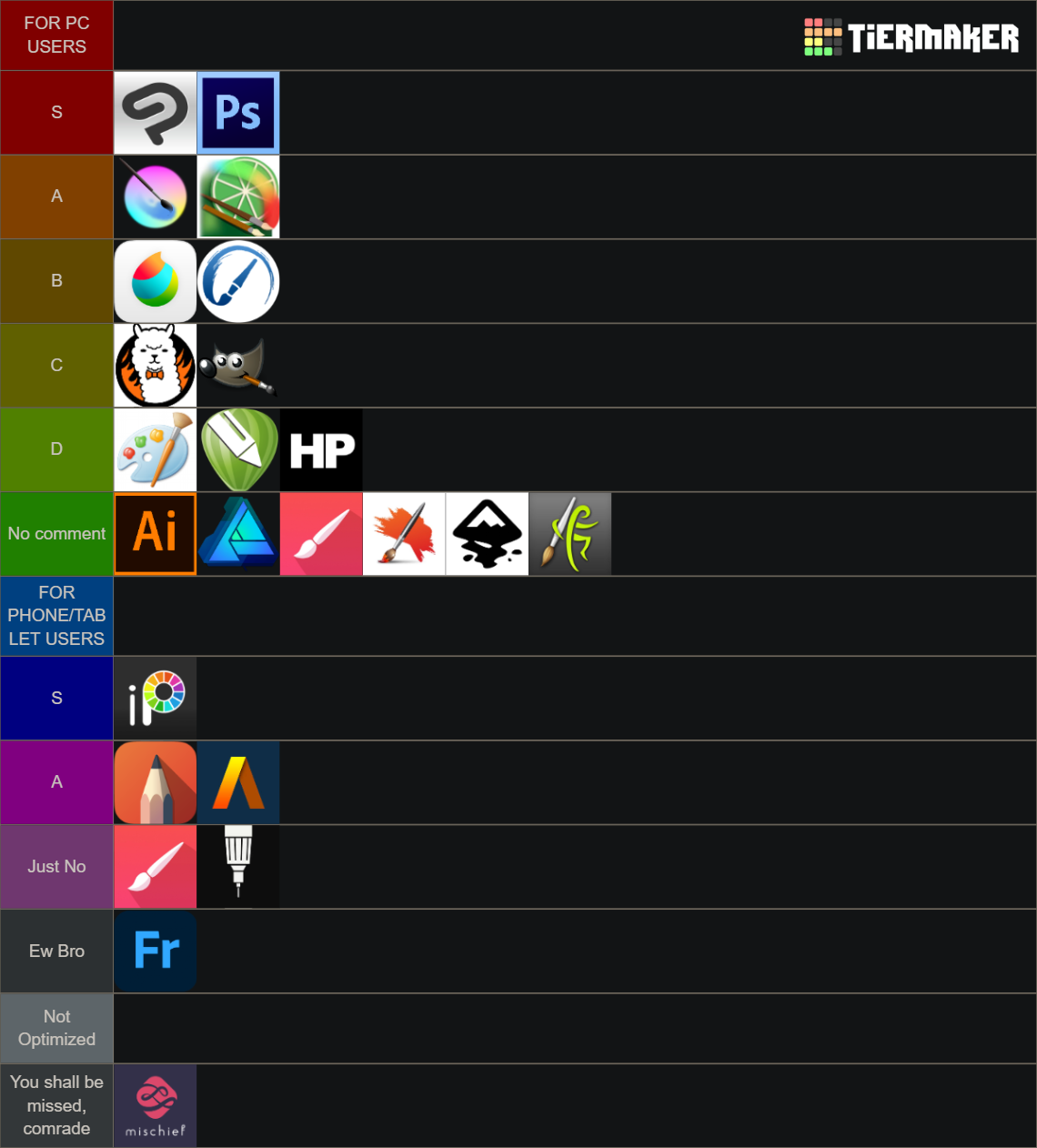 Drawing Program Tier List (Community Rankings) - TierMaker