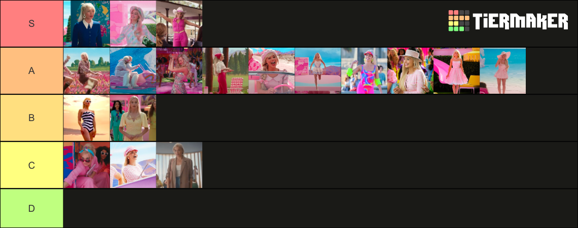 Barbie's Live Action Movie Outfits [UPDATED] Tier List (Community ...