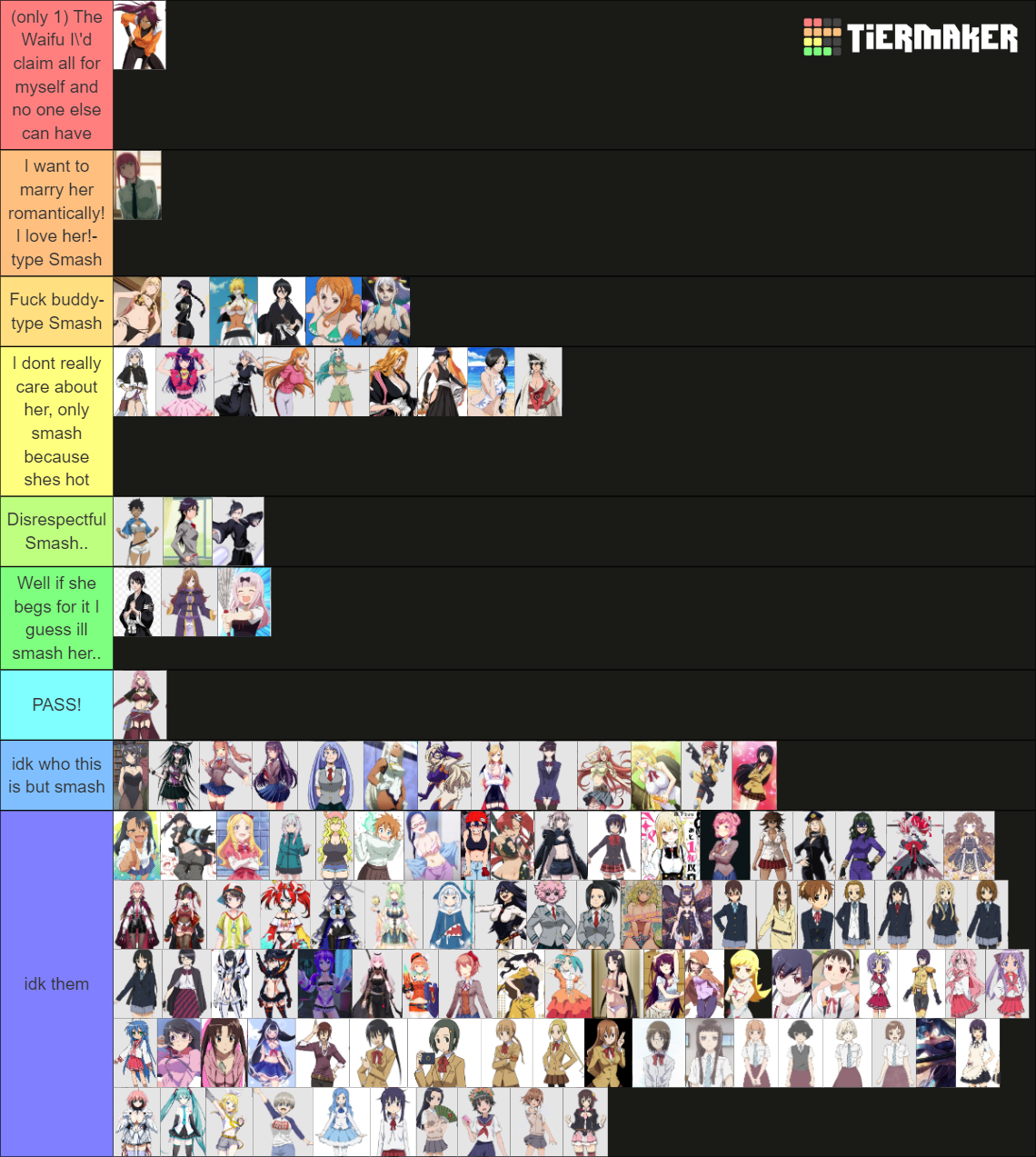 waifu smash or pass revised SoP Tier List (Community Rankings) - TierMaker
