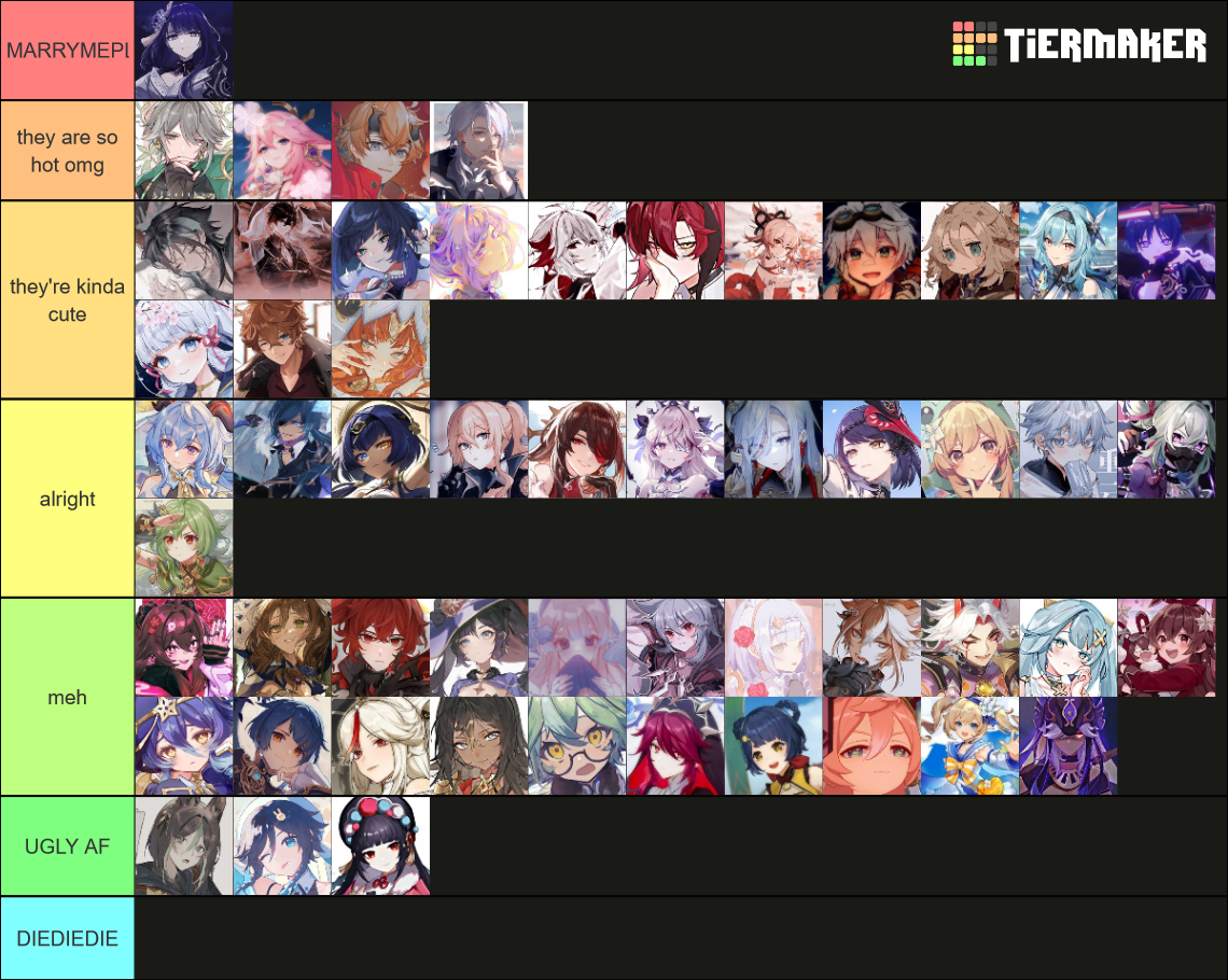 rate genshin characters! (simp addition) (3.4) Tier List (Community ...