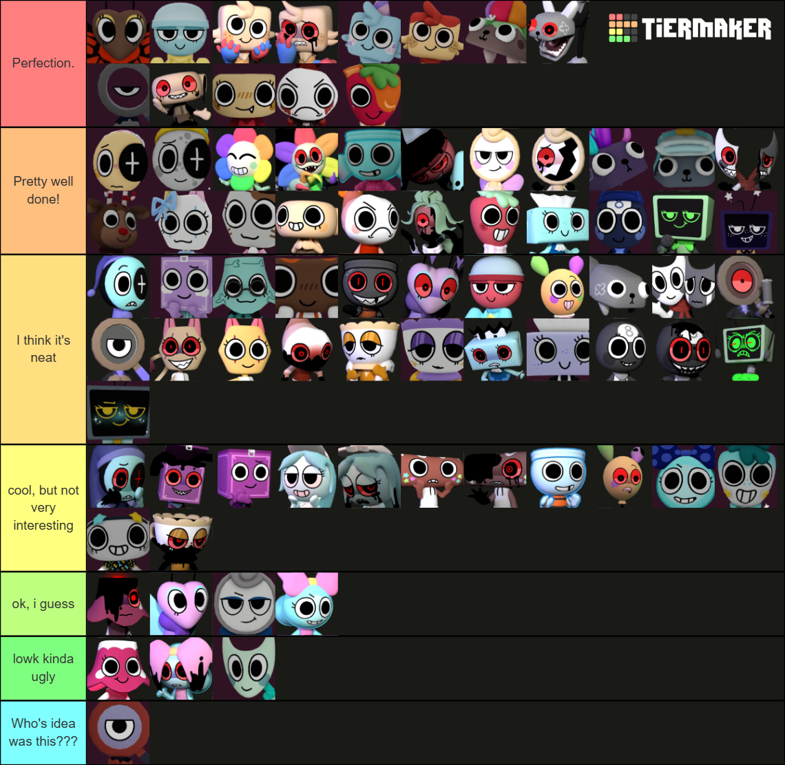 every Dandys World character (toons,skins,twisteds) Tier List ...