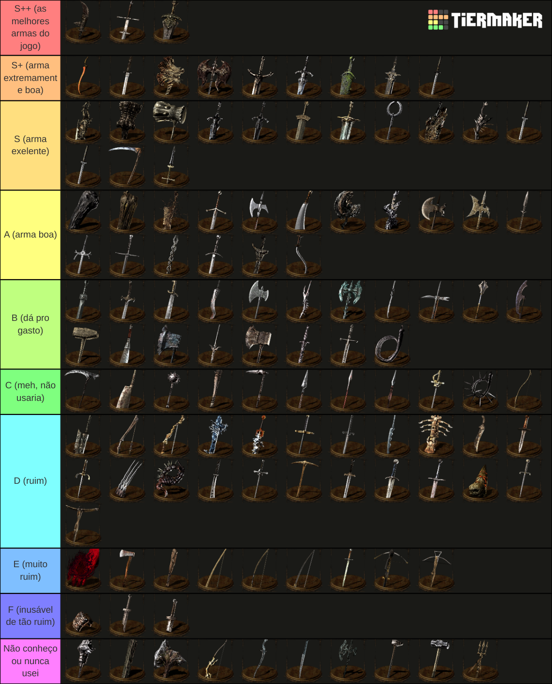 Dark Souls 1 All Weapons Tier List (Community Rankings) - TierMaker
