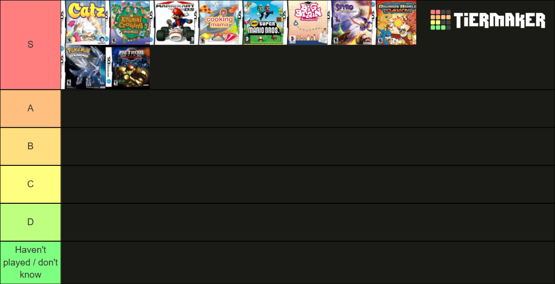 Nintendo DS Games (+100) Tier List (Community Rankings) - TierMaker