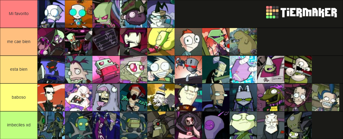 Invader Zim Character Ranker Tier List (Community Rankings) - TierMaker