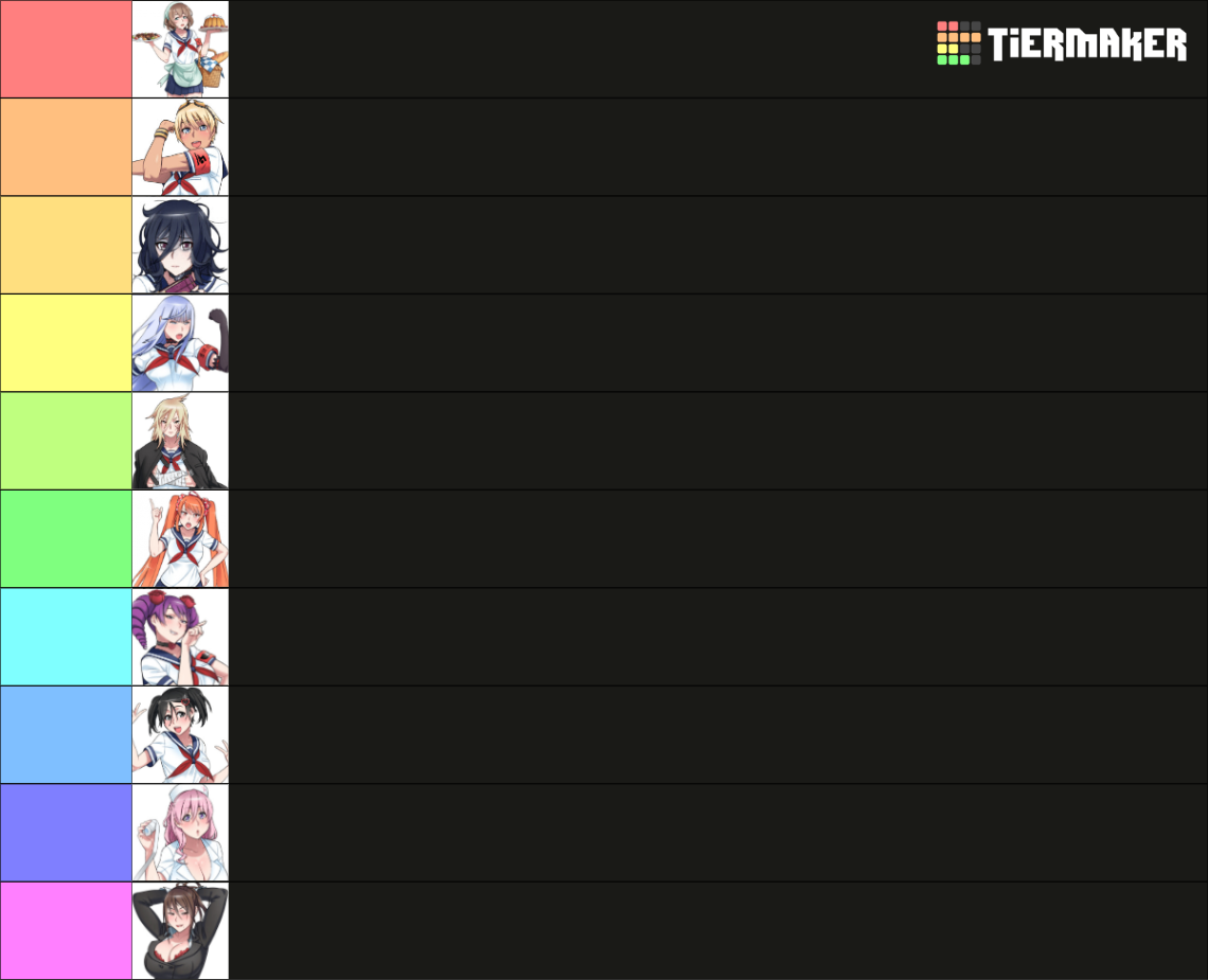 yandere simulator rivals Tier List (Community Rankings) - TierMaker