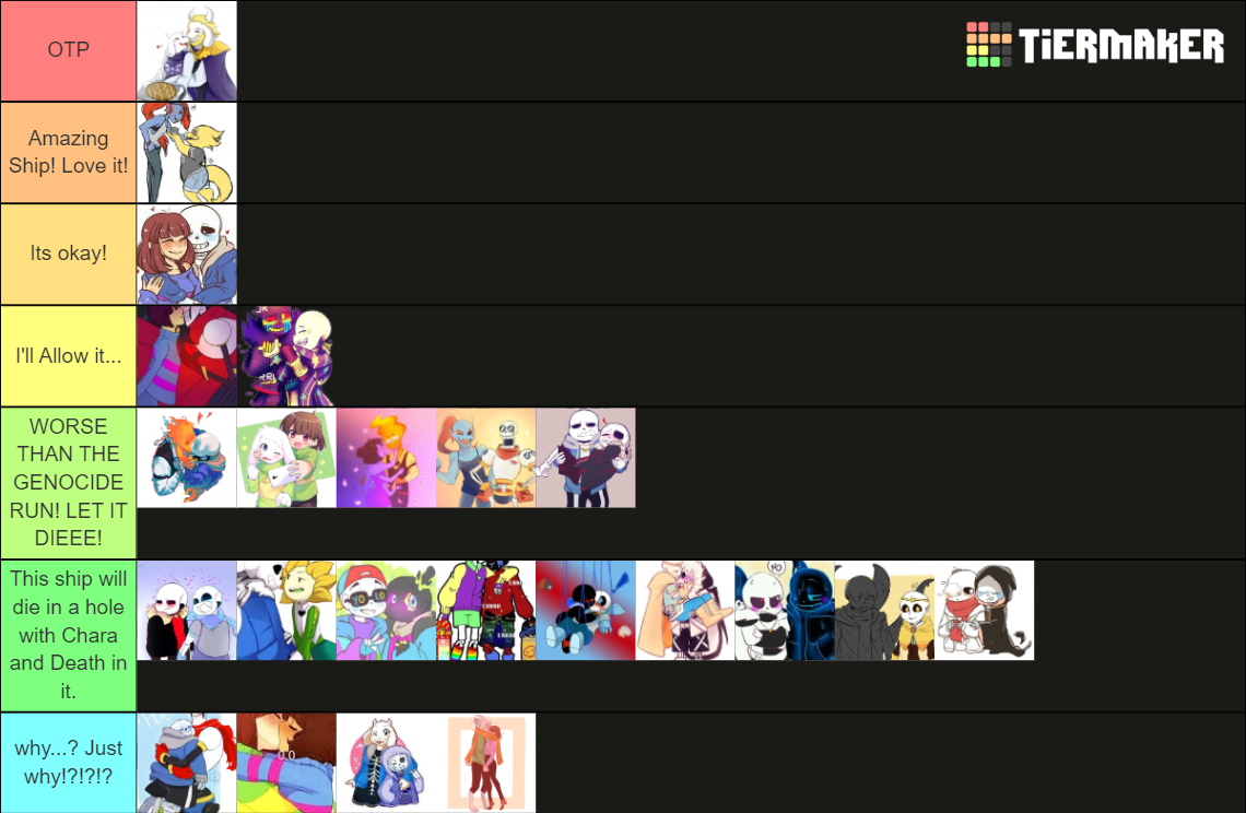 Undertale Ships Tier List (Community Rankings) - TierMaker