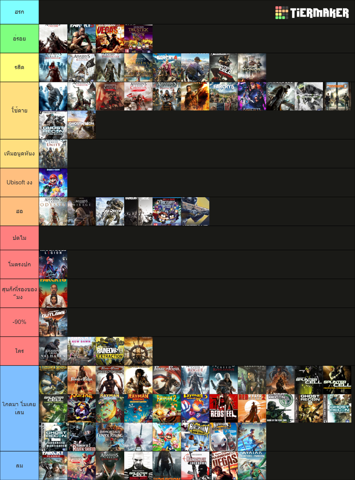 Ubisoft Games Tier List (Community Rankings) - TierMaker