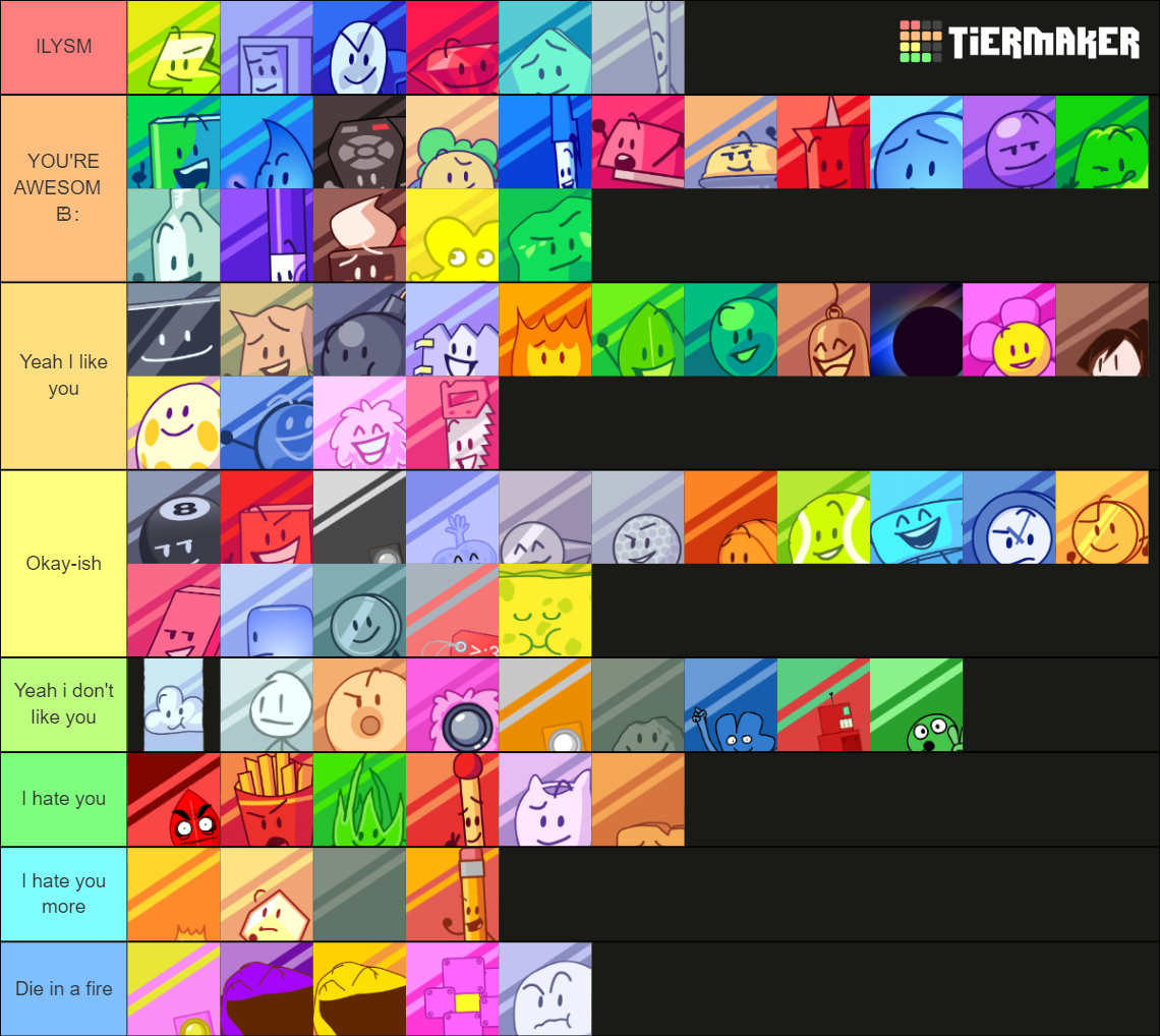 77 BFB Characters Tier List (Community Rankings) - TierMaker