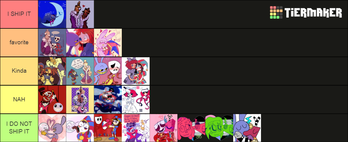 The amazing digital circus ships Tier List (Community Rankings) - TierMaker